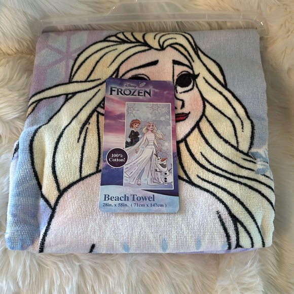 Disney | Accessories | Nwt Frozen Beach Towel Cotton | Poshmark